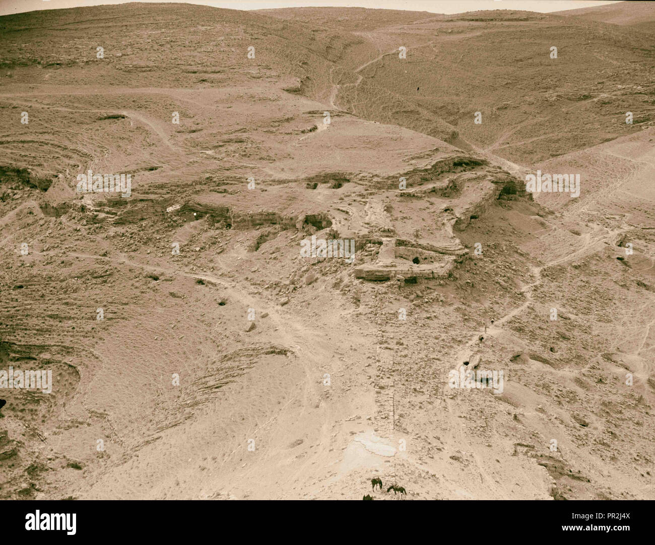 Transjordan. East of the Dead Sea. Machaerus. Ruins at foot of el ...