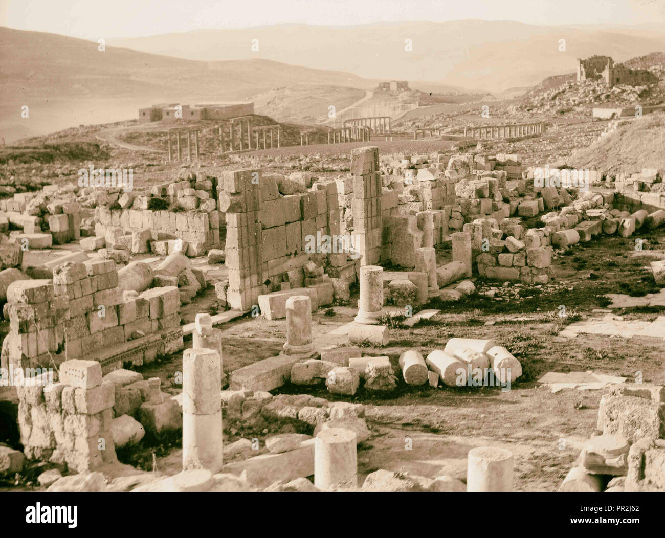 Ruins of Jerash (Gerasa). Jerash. Church of St. George showing forum ...