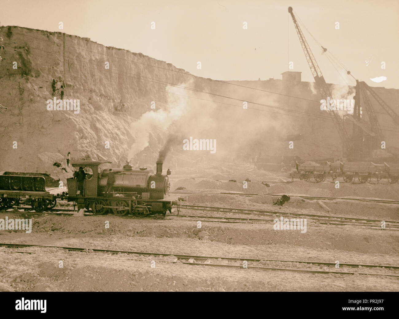 Construction of the Haifa harbour. The Haifa harbour. The Athlit ...