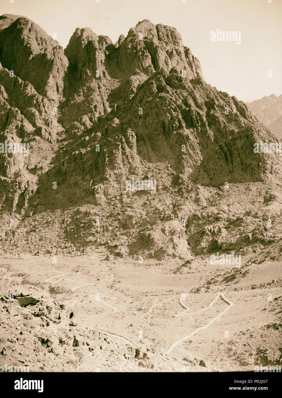 To Sinai by car Precipitous Granite Hill N.E. of the monastery. 1920 ...