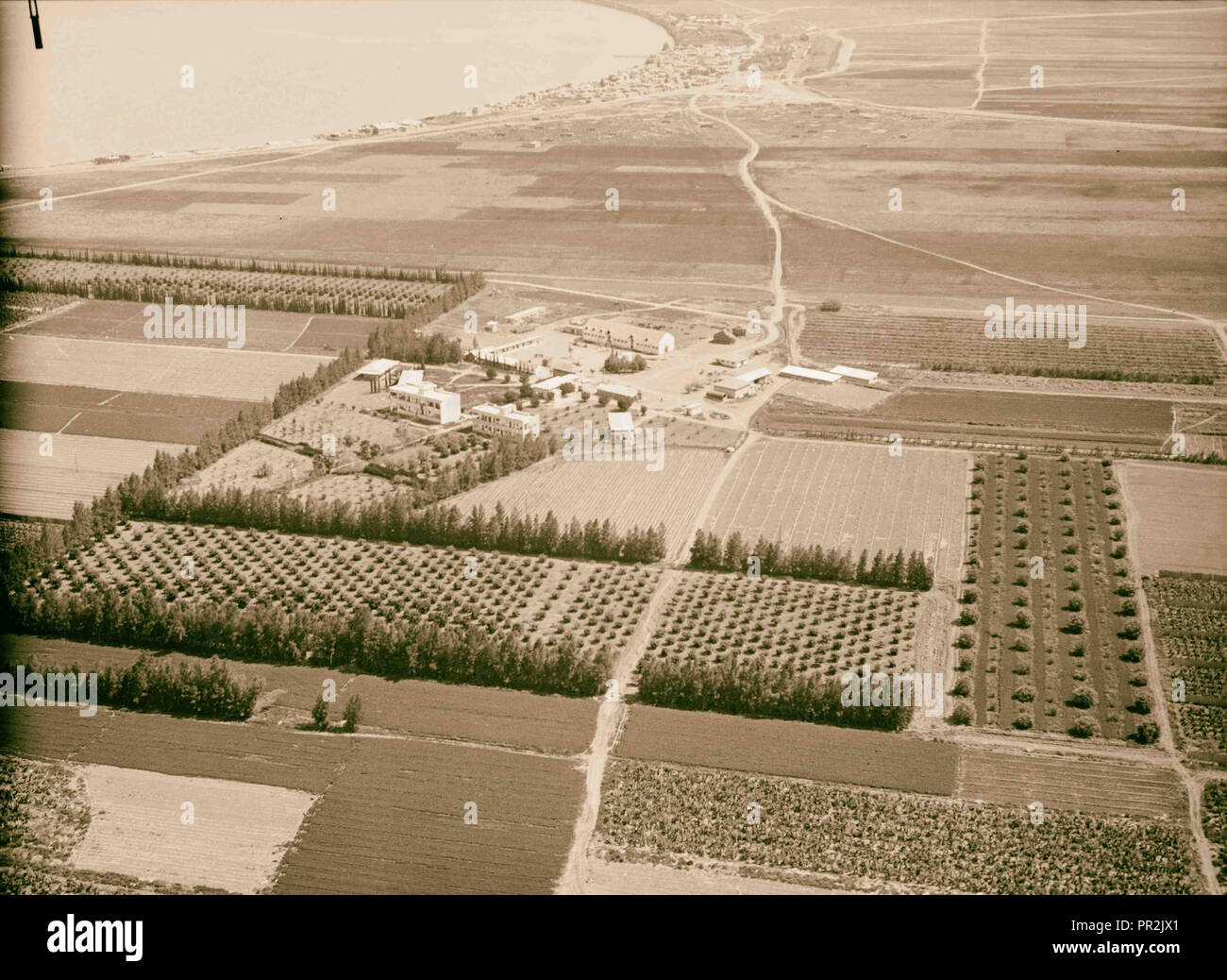 Air views of Palestine. Degania. Jewish agricultural colony. South end ...