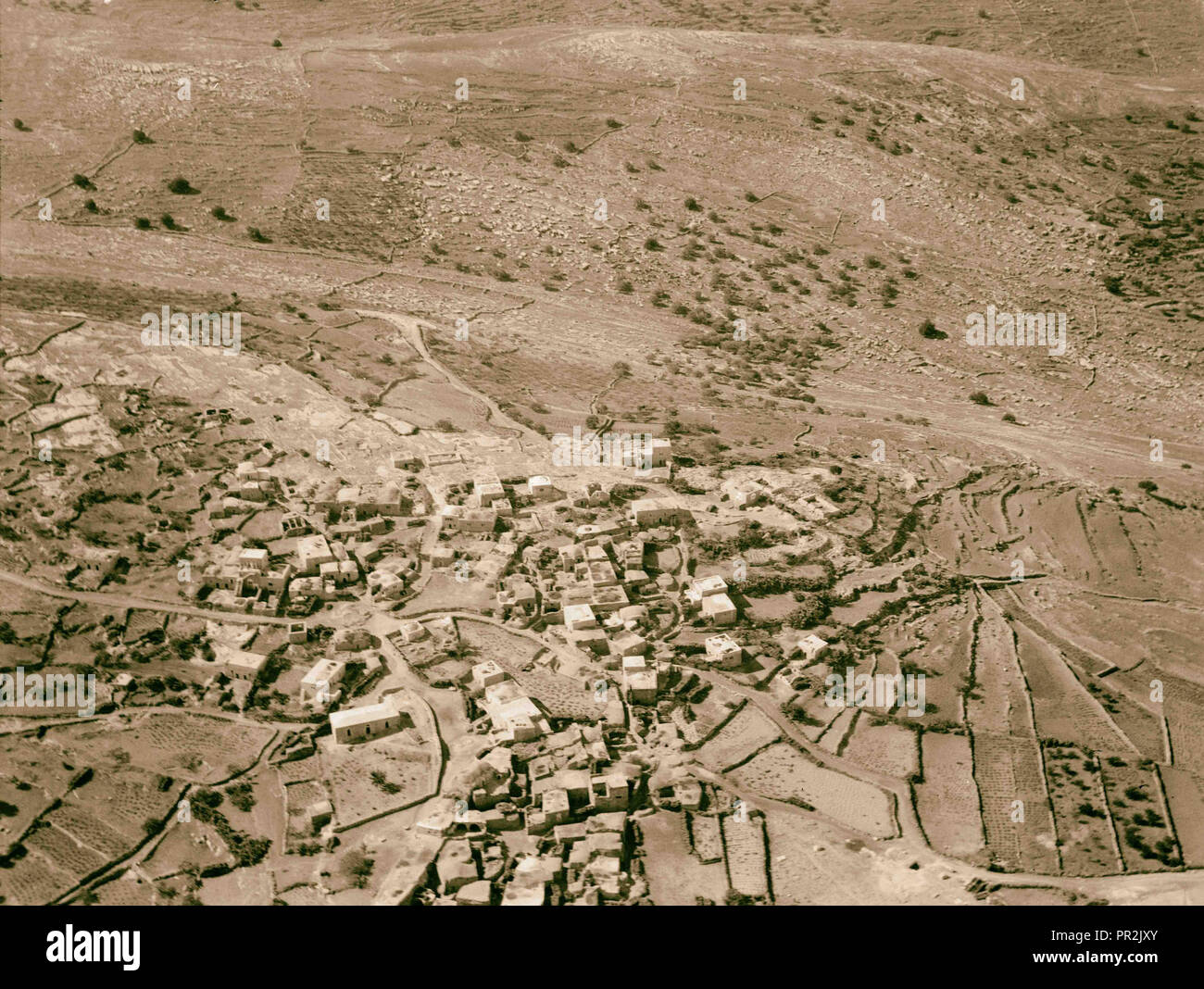 Air views of Palestine. West of Jerusalem. Upper Beth-Horon. Beit 'Ur ...
