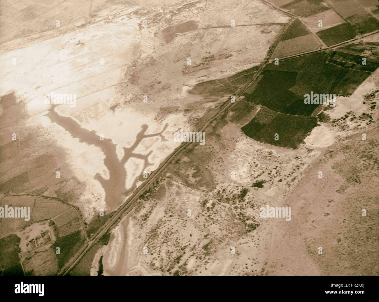 Air views of Palestine. Flight down the delta of the Nile to Alexandria ...