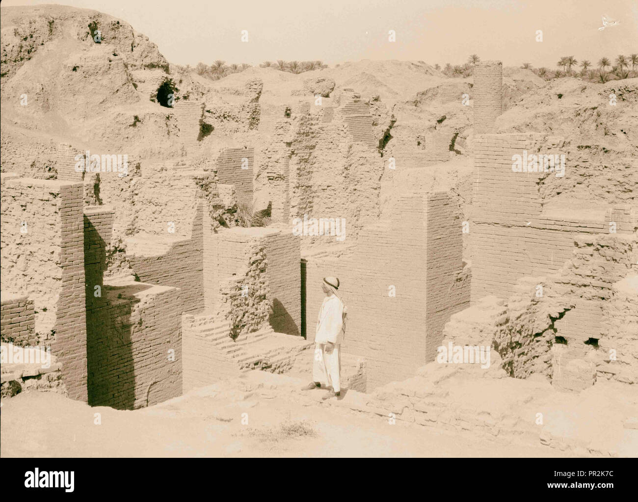 Iraq. Babylon 'the great.' Various views of the crumbling ruins. Brick ...