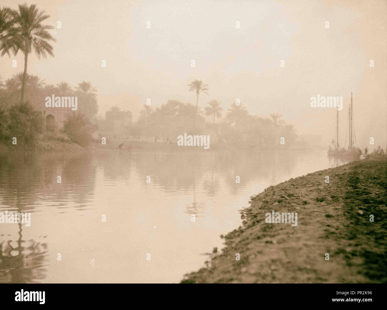 Iraq. River scenes on the Euphrates taken at Hilla. 'By the rivers of ...