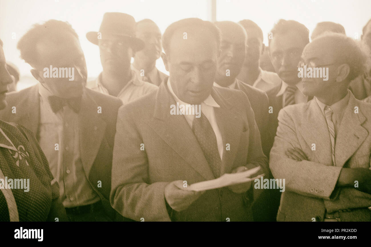 Inauguration of Tel-Aviv landing ground. Palestine Airways. Mr. Rokach ...