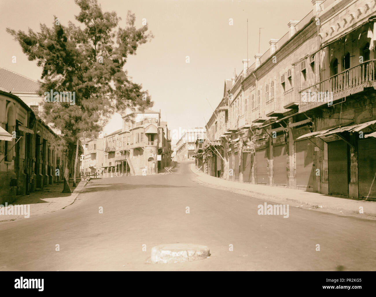 Deserted Jaffa Road taken from the gate looking up the street ...