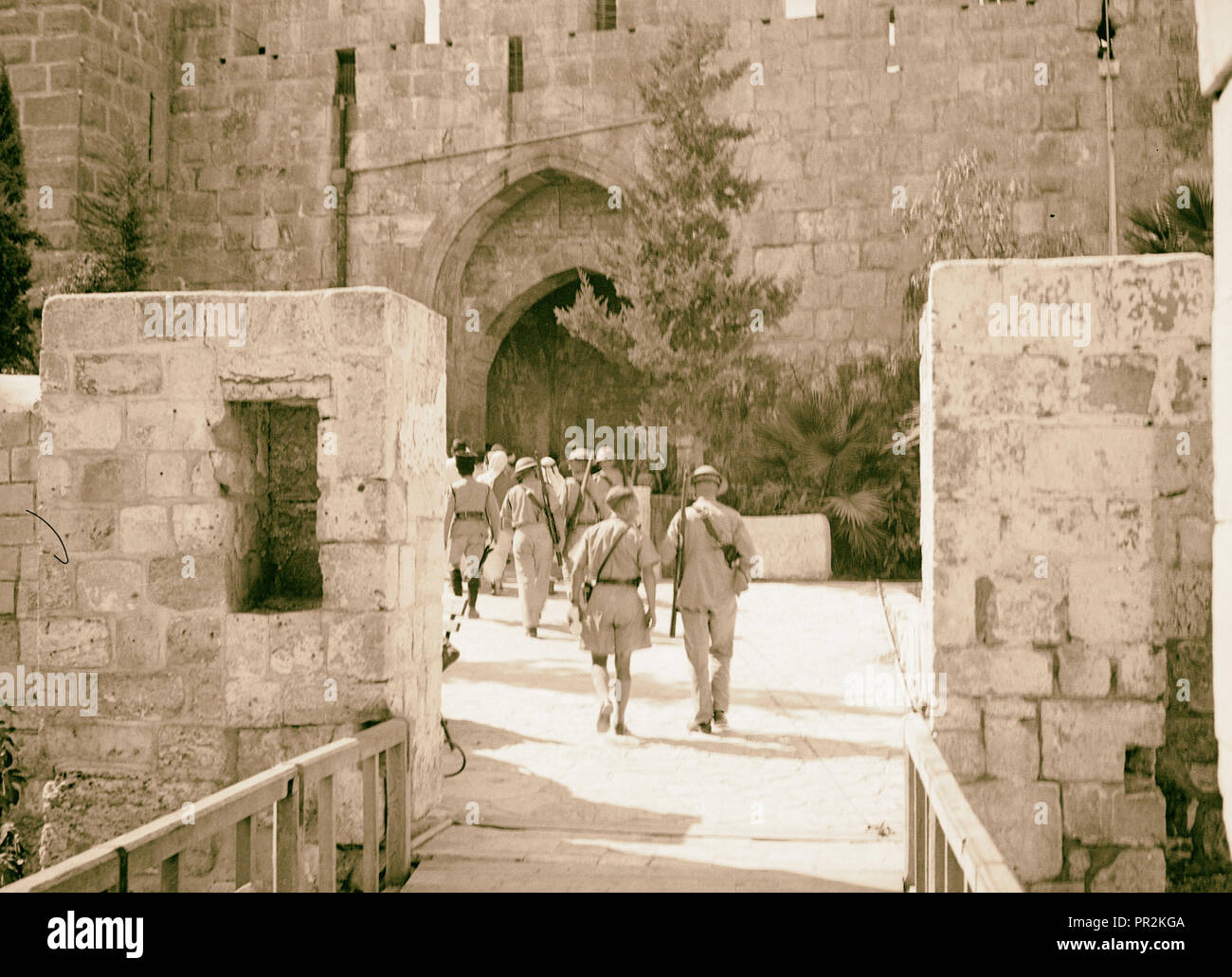 Rebel prisoners being marched into the Citadel Jerusalem, Israel Stock ...
