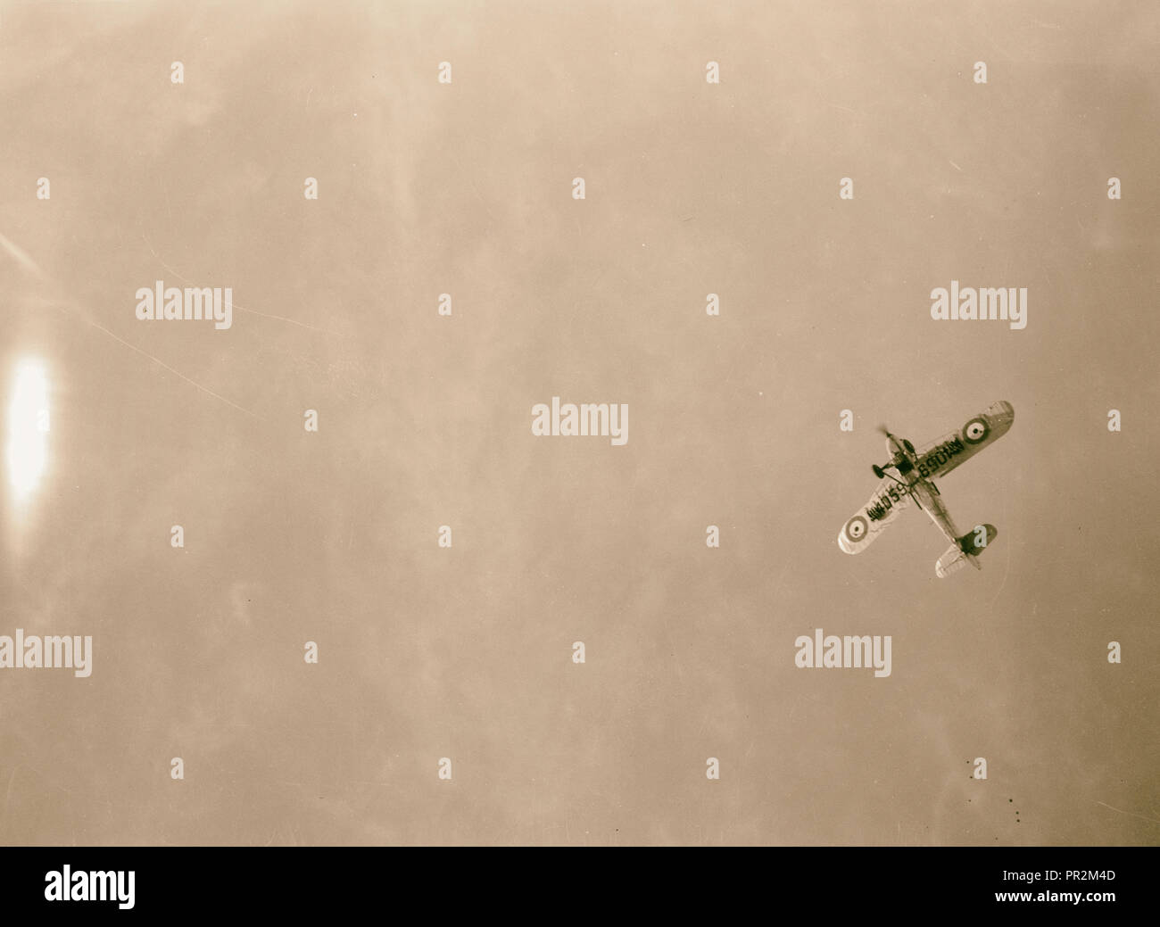 Aeroplane over Jerusalem, above in sky. 1934, Jerusalem, Israel Stock ...