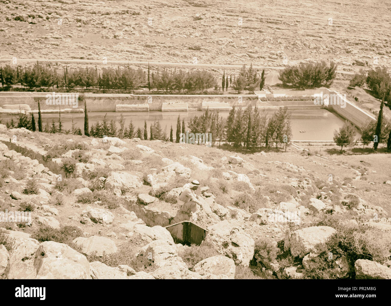 Solomon's Pools & aqueducts 1934, West Bank, Middle East Stock Photo ...