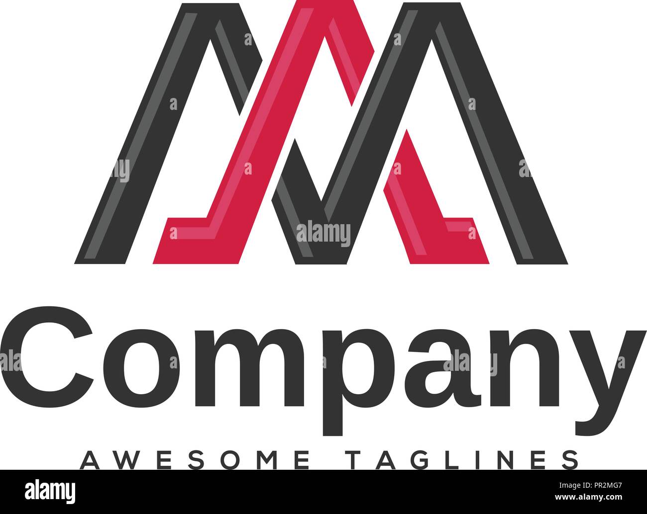 creative Letter AM logo design template elements. simple letter AM ...