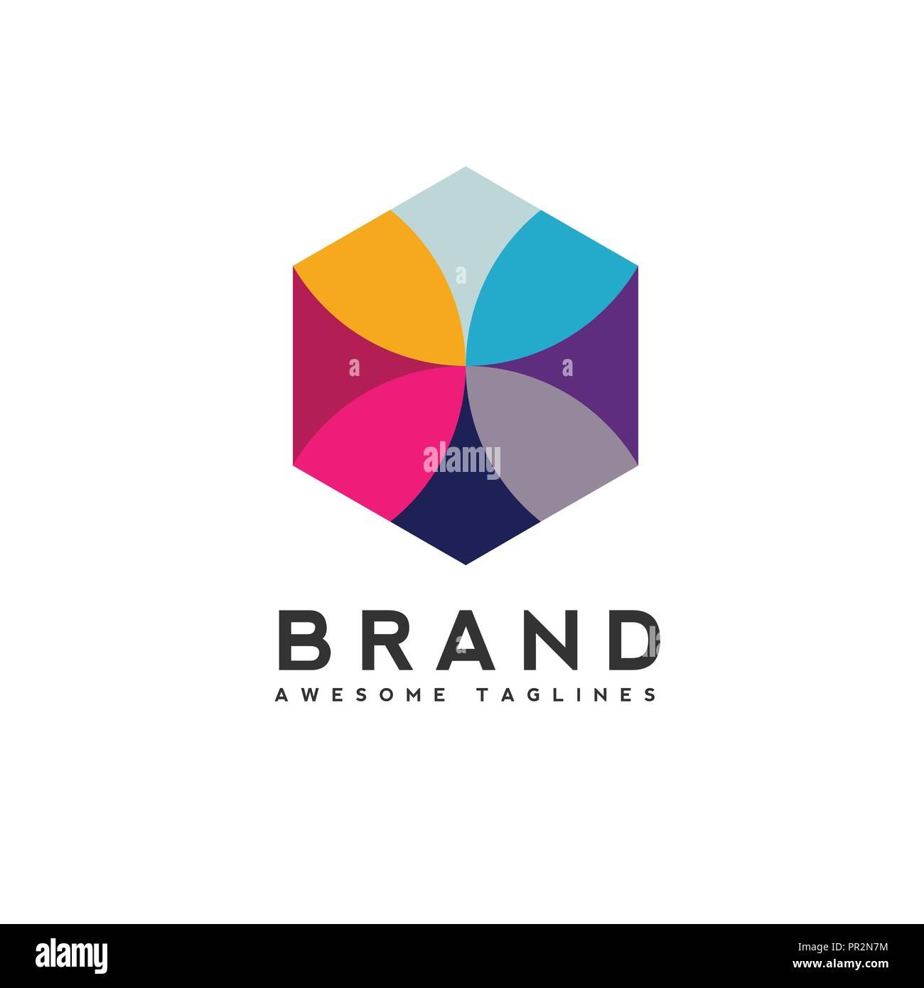 Hexagon color logo concept illustration. Hexagon abstract logo. Vector ...