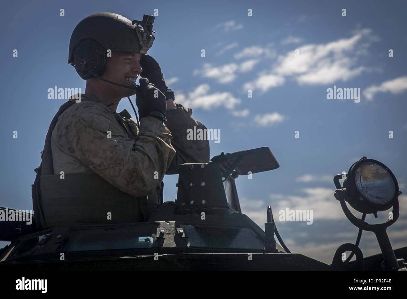 Cpl. Ben M. Birkemeier, an Assault Amphibious Vehicle crew chief with ...