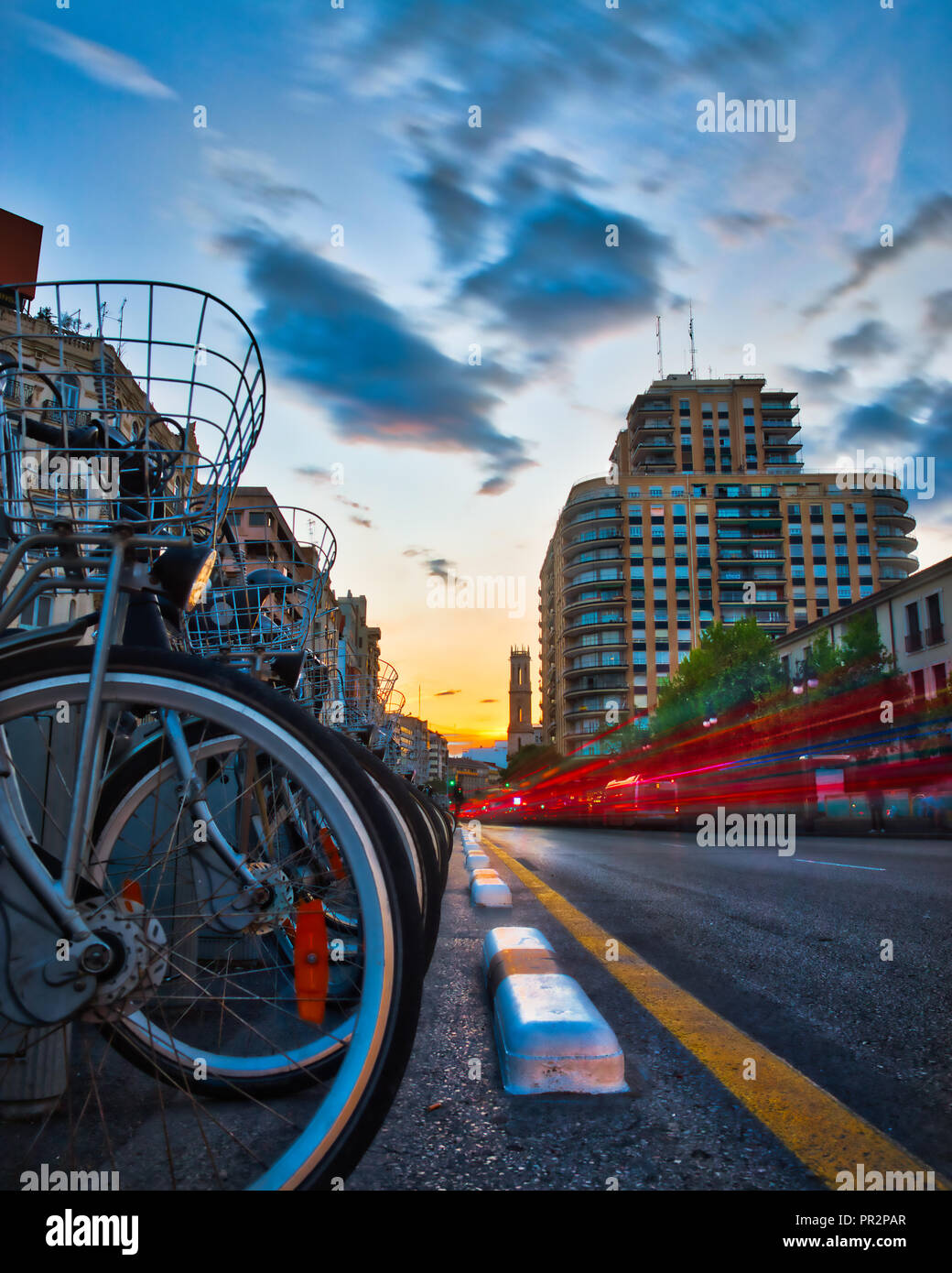 Bicycles sunset hi-res stock photography and images - Alamy