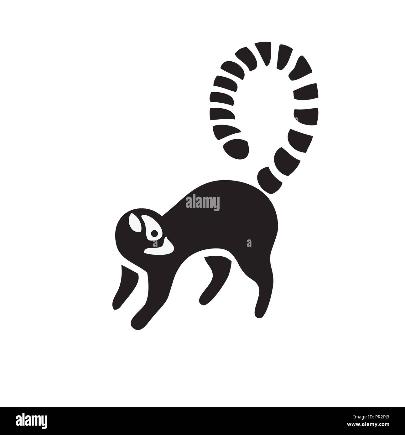lemur silhouette logo vector, creative lemurs negative space logo ...