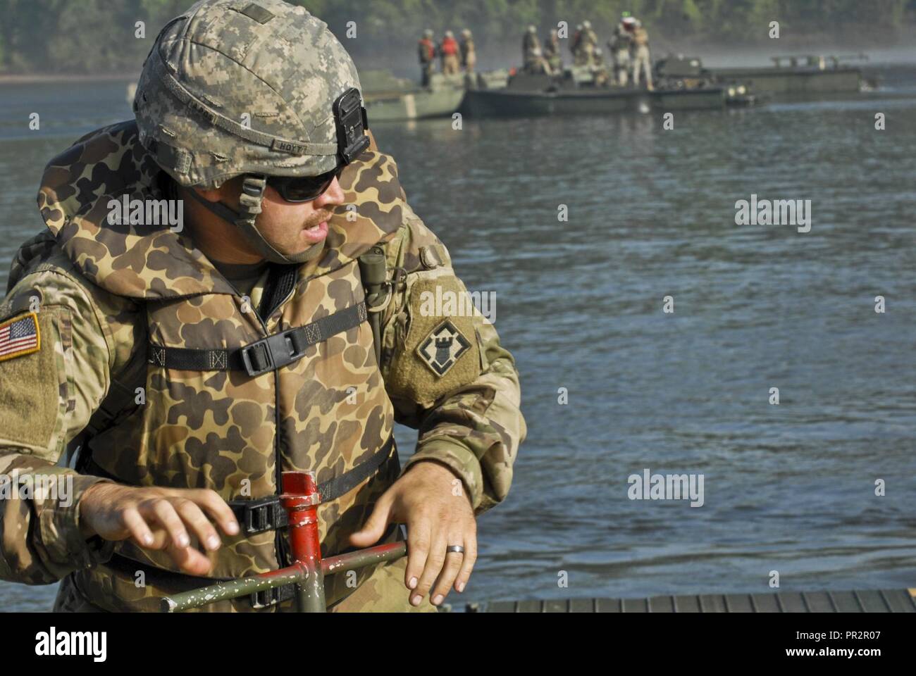 Active Army 502nd Multi Role Bridge Co. PV2 Austin Hoyt, a bridge ...