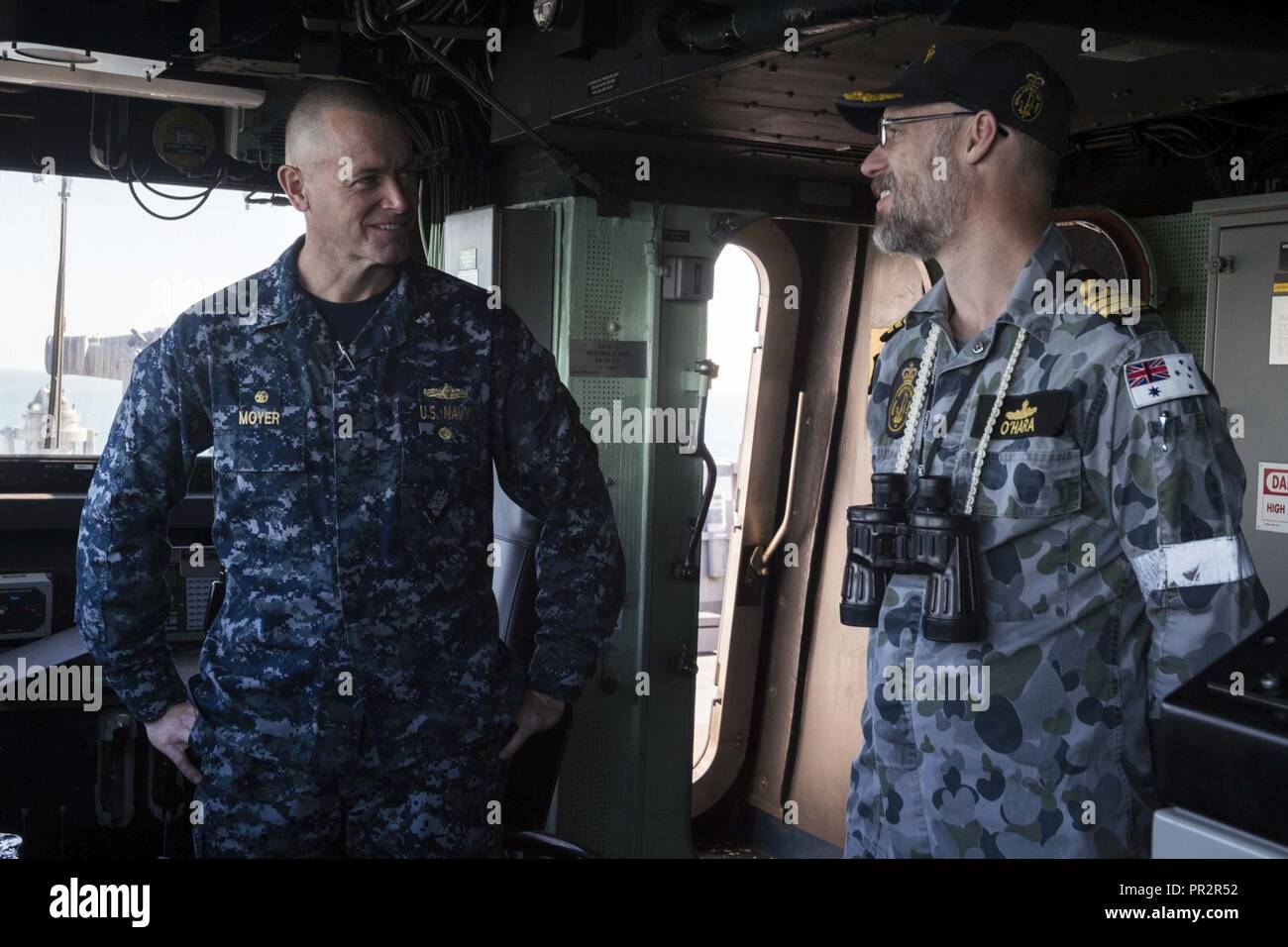 MORETON BAY (July 27, 2017) Capt. Nate Moyer, commanding officer of the ...