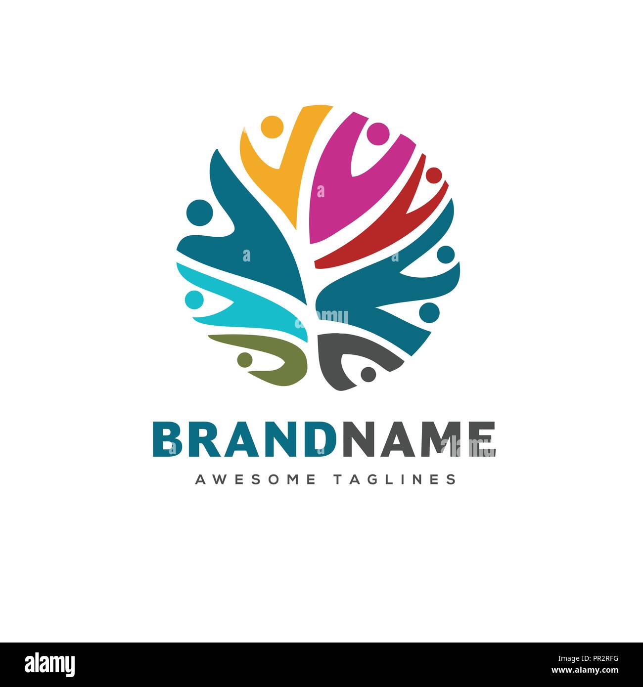 people community colorful logo template. Teamwork community symbol ...