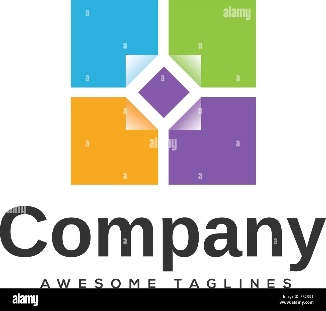 Abstract square technology art logo vector. Corporate identity design ...