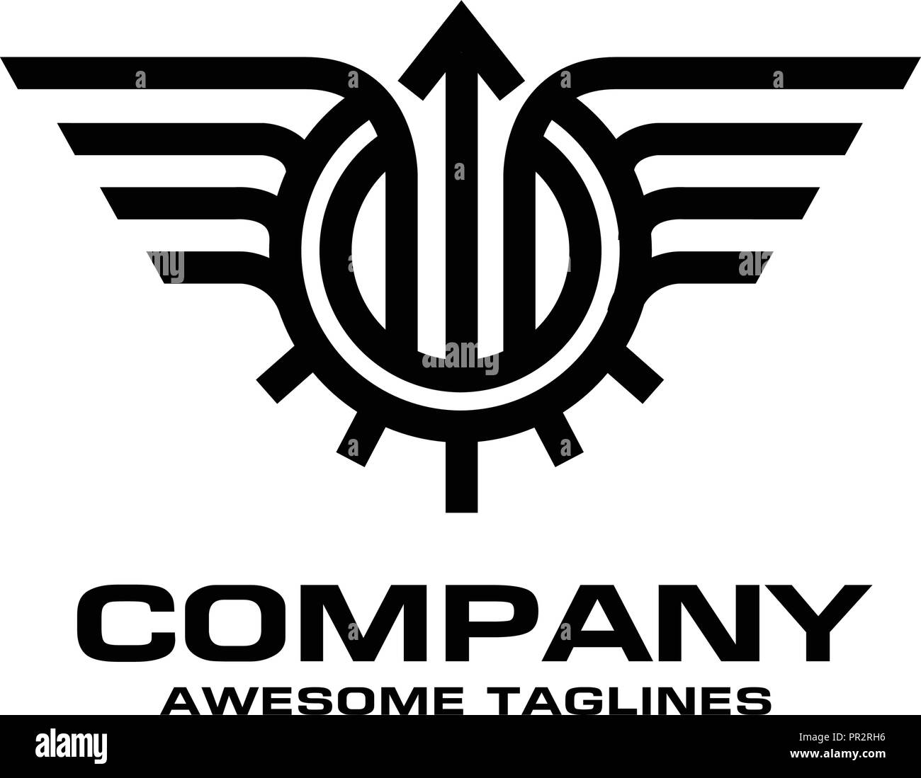 unique arrow line and circle Logo, Icon Winged Design Symbol vector ...