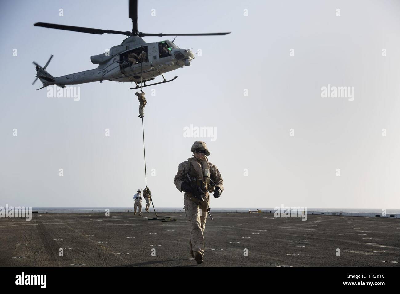 Marines with Battalion Landing Team, 3rd Battalion 6th Marines, fast ...