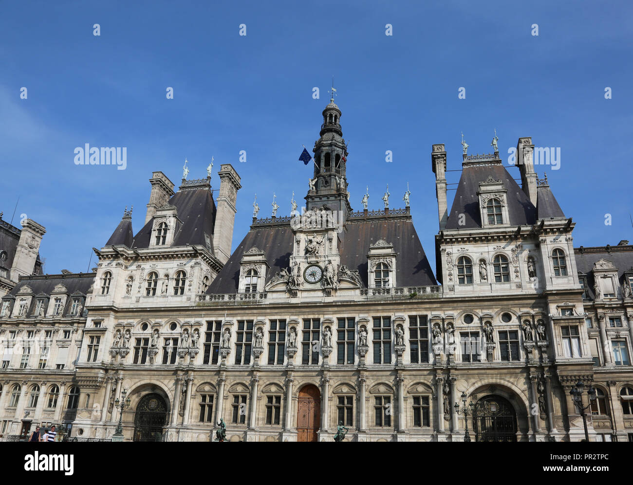 Town hall of Paris in France called Hotel de Ville in french language ...