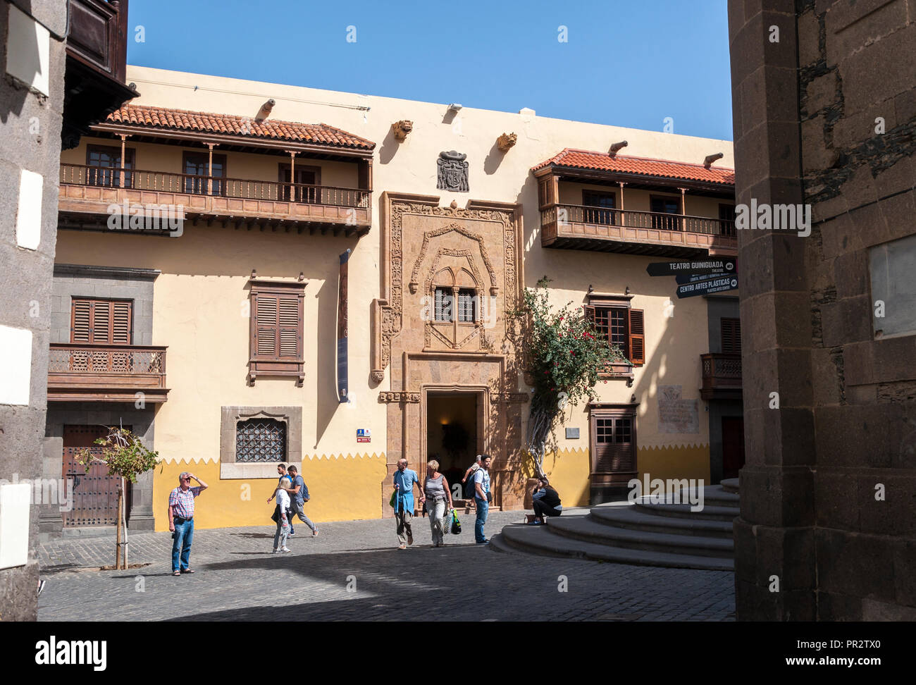 Facade of the Casa de Colon, Columbus’s House, in Las Palmas, Canary ...