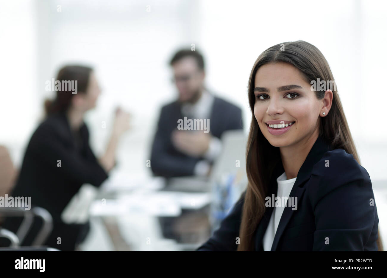 closeup.employees in the office Stock Photo - Alamy