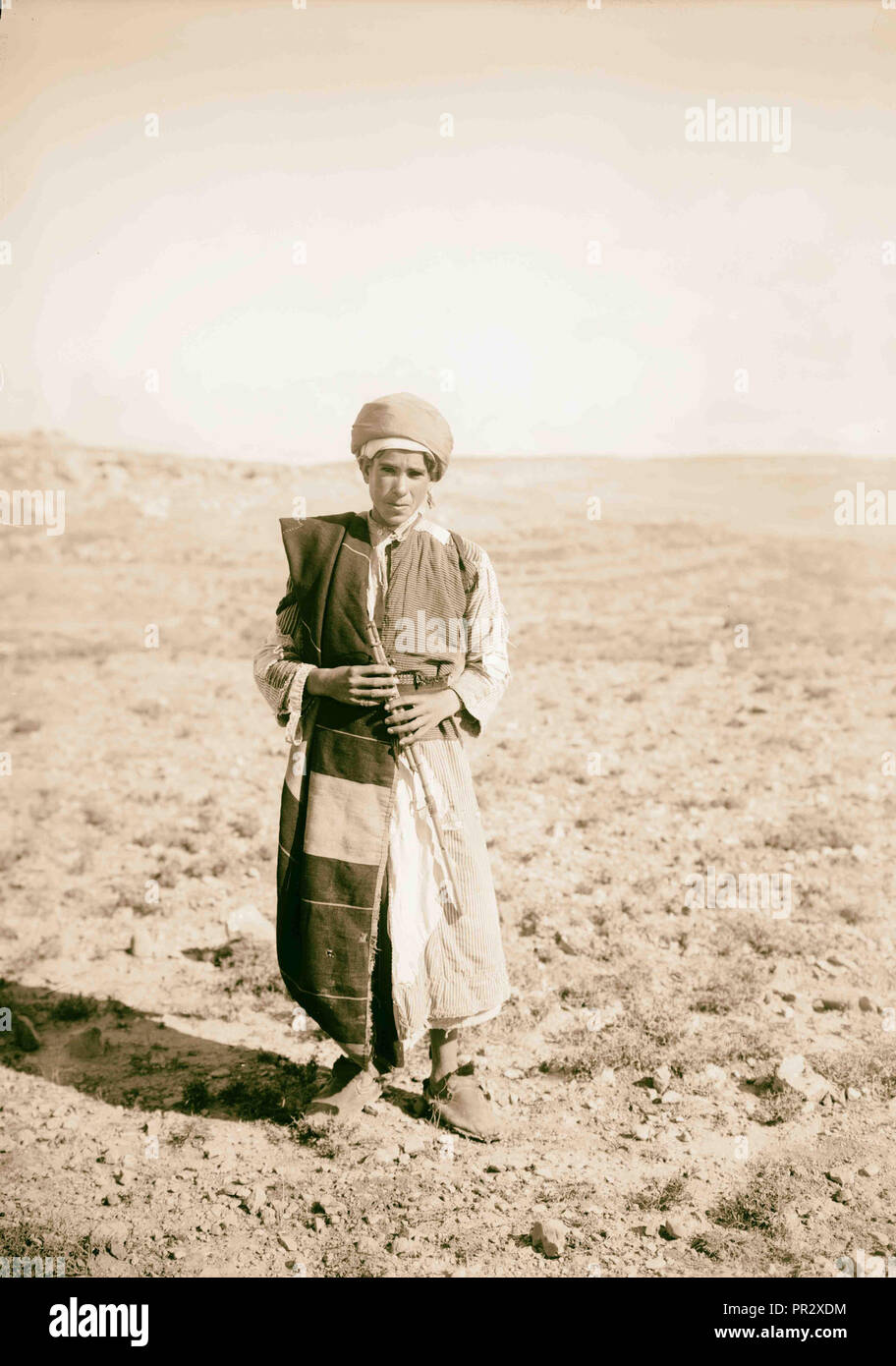 Shepherds playing flute 1898, Middle East, Israel and/or Palestine ...