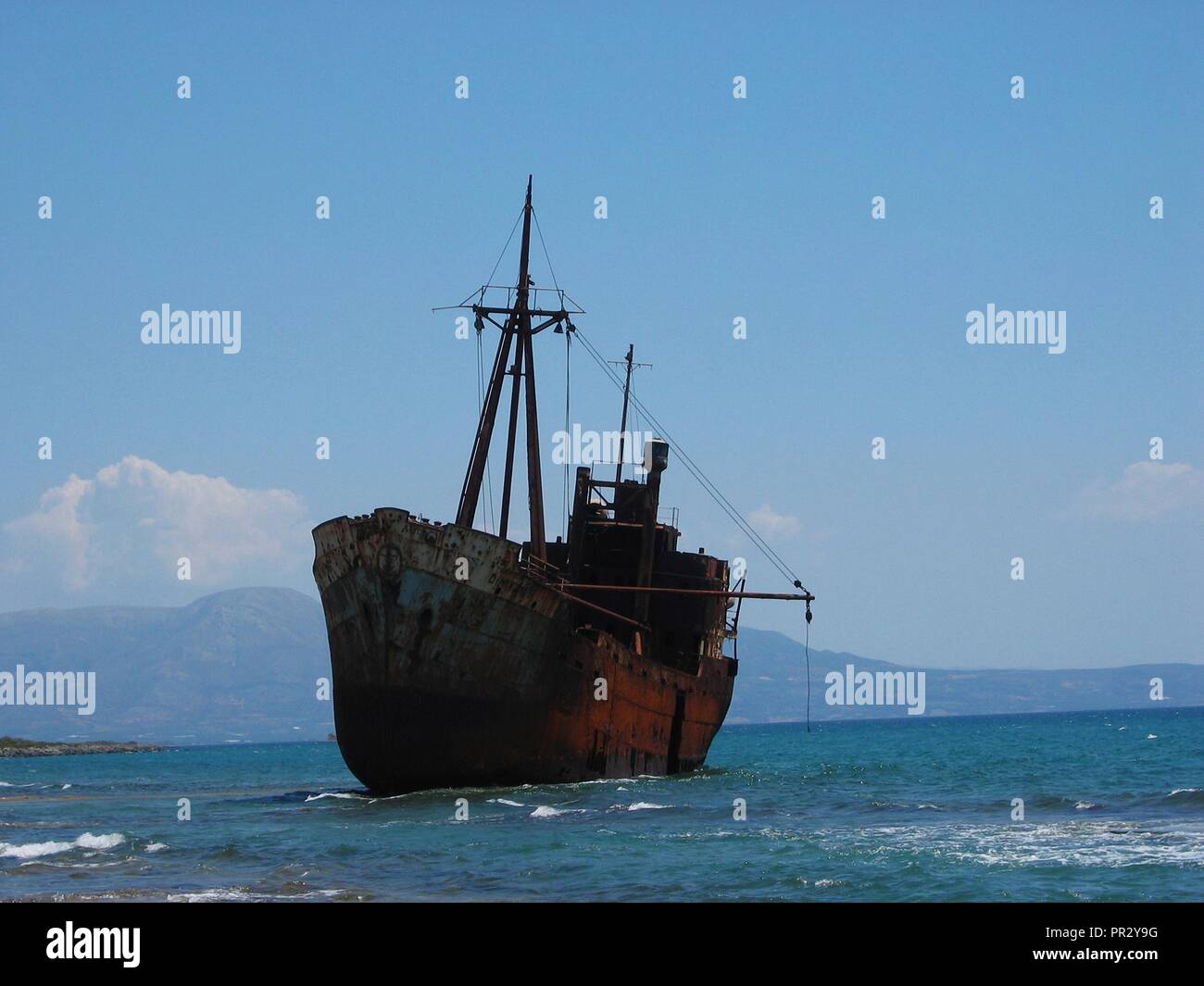 Ship Dimitrios wreck Gytheio Peloponnese Greece Stock Photo - Alamy