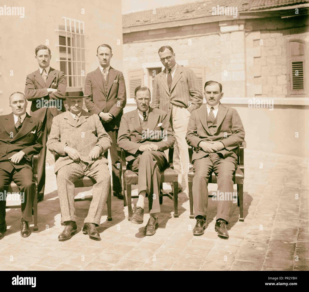 Bank staff of 7 men. 1898, Middle East, Israel and/or Palestine Stock ...