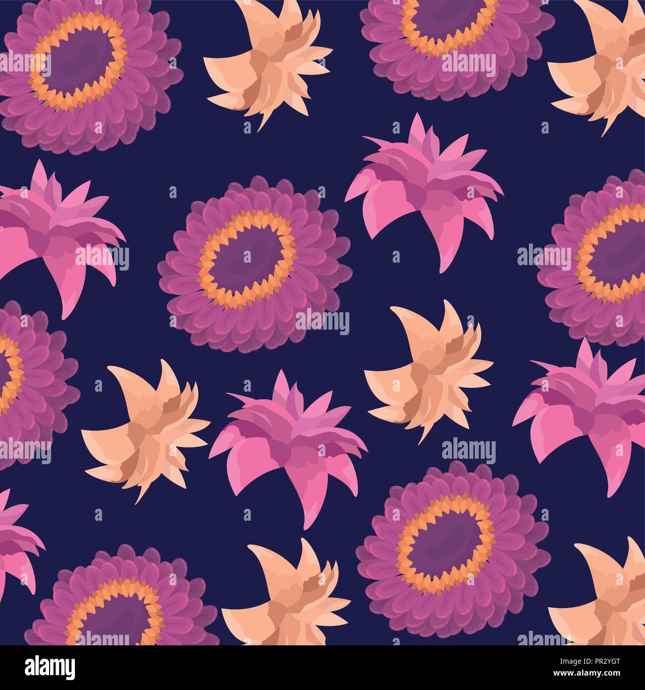 flowers floral nature foliage pattern vector illustration Stock Vector ...