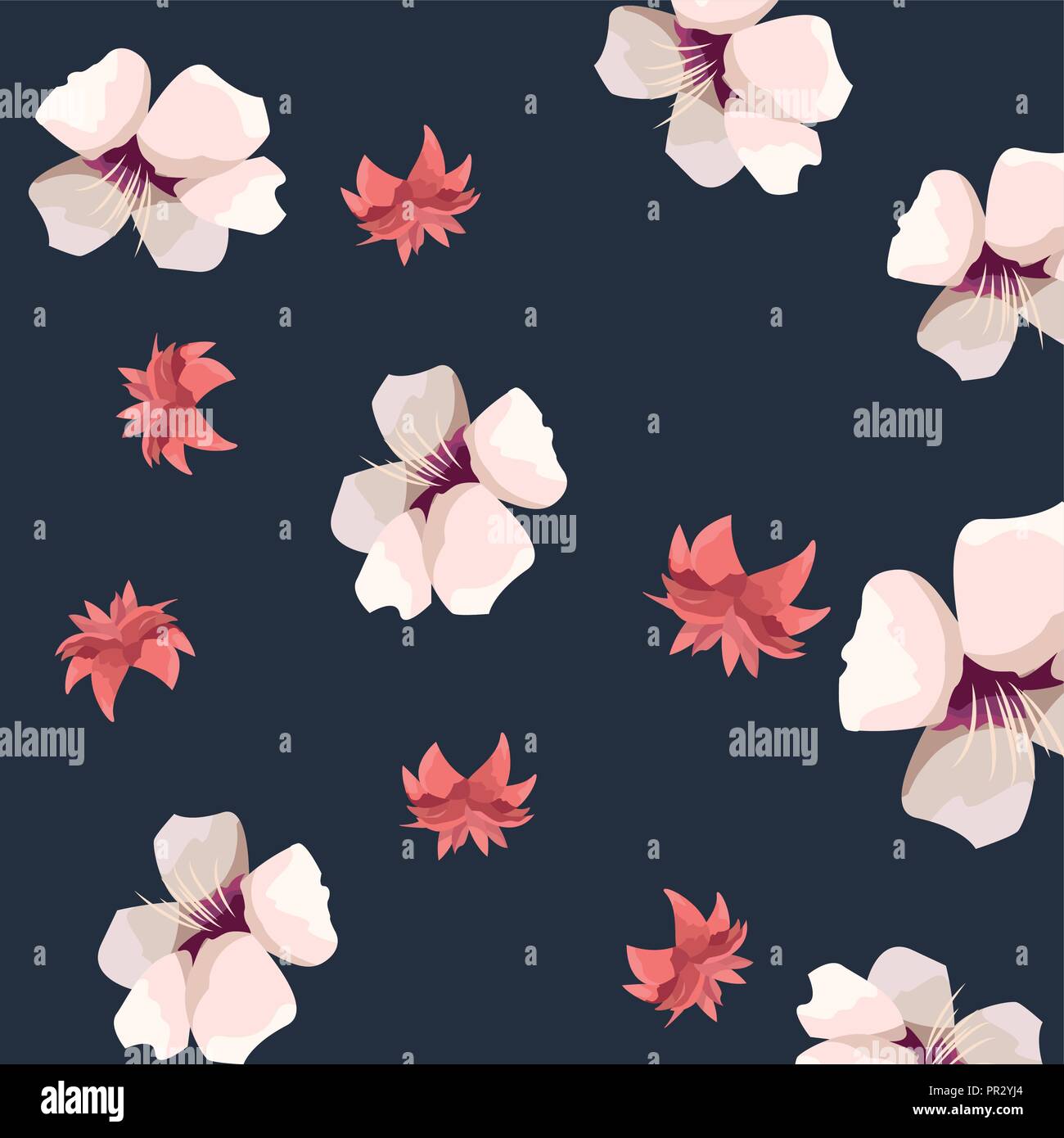 flowers floral nature foliage pattern vector illustration Stock Vector ...