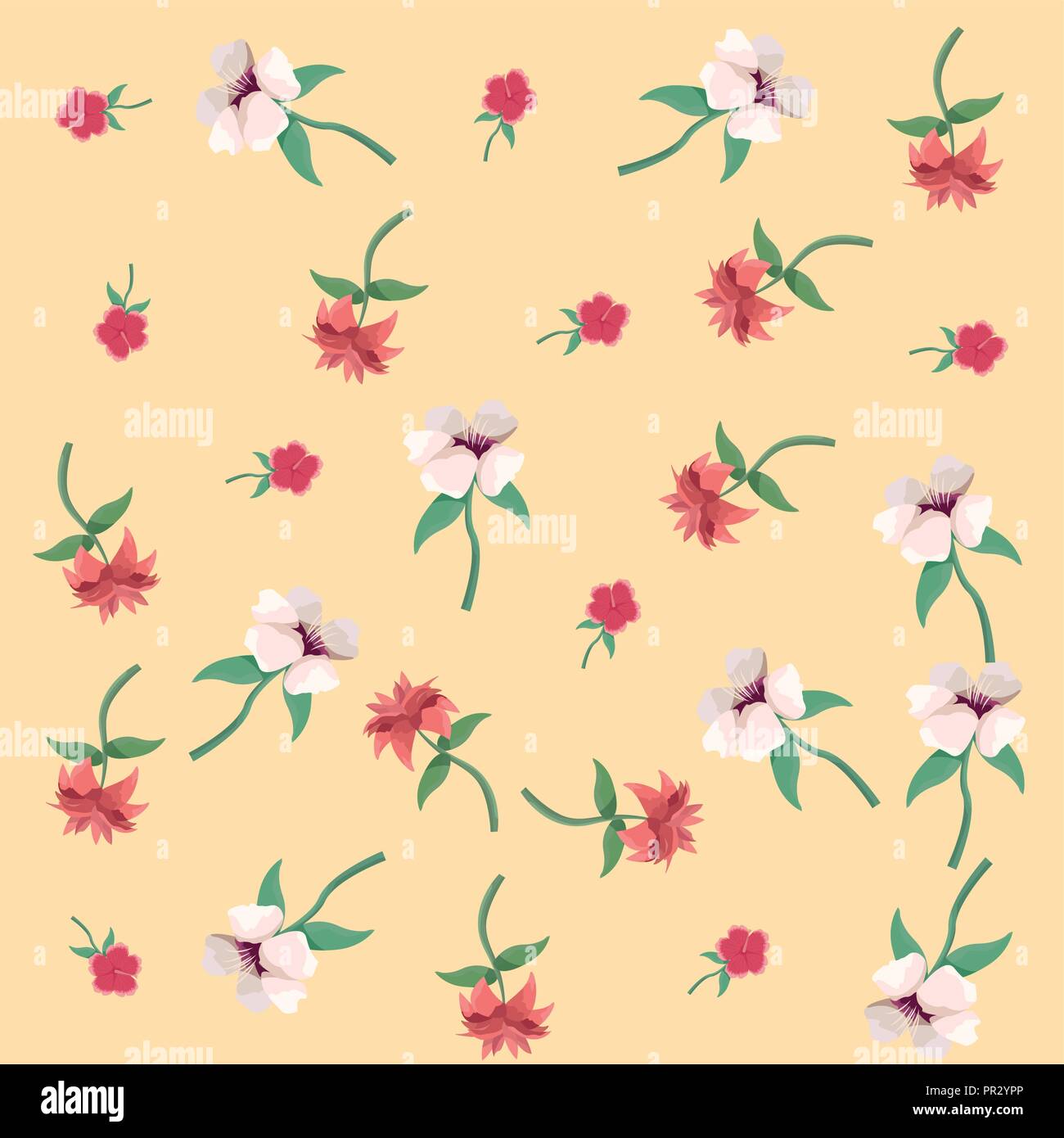 flowers floral nature foliage pattern vector illustration Stock Vector ...
