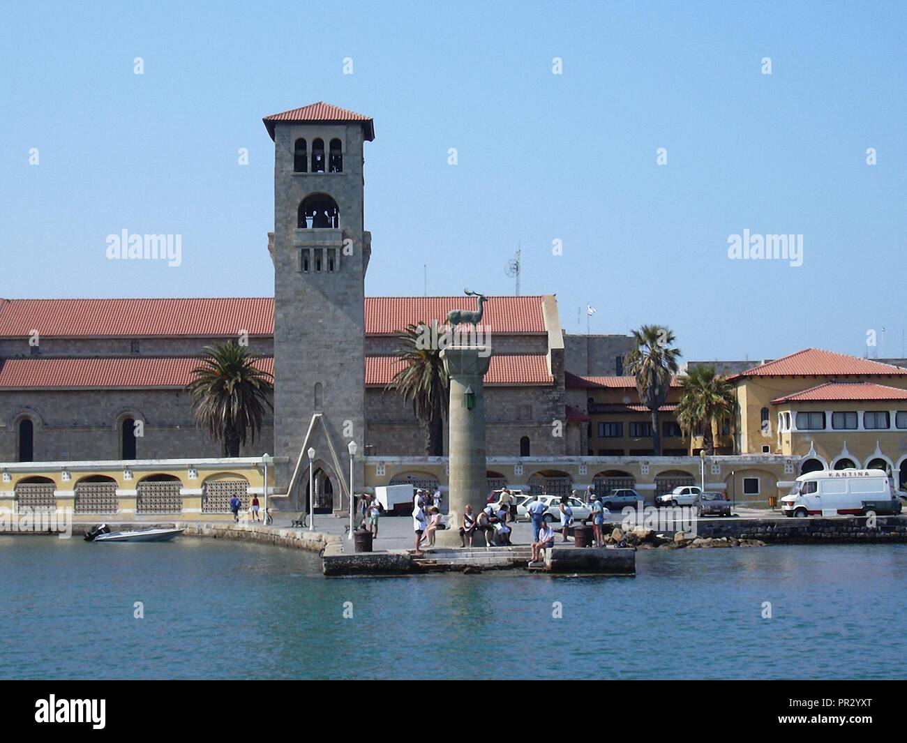 The legendary Mandraki harbour of Rhodes Greece Stock Photo - Alamy