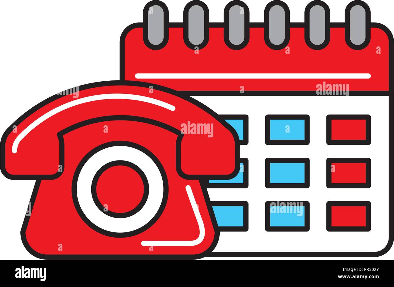 telephone calendar online shopping logistic Stock Vector Image & Art ...