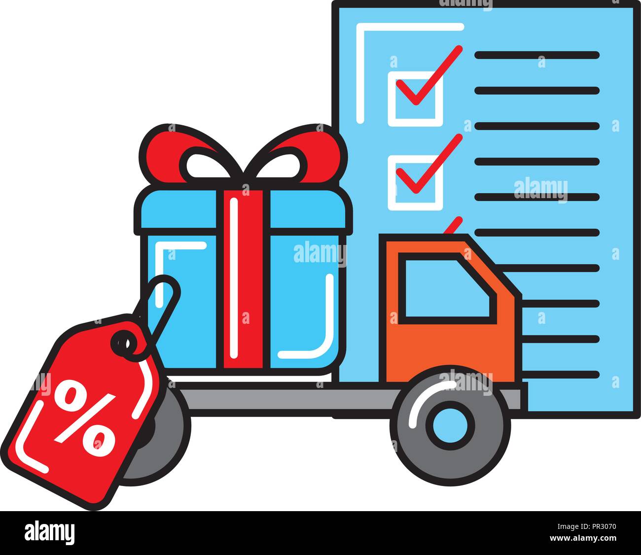 online shopping logistic truck delivery gift Stock Vector Image & Art ...