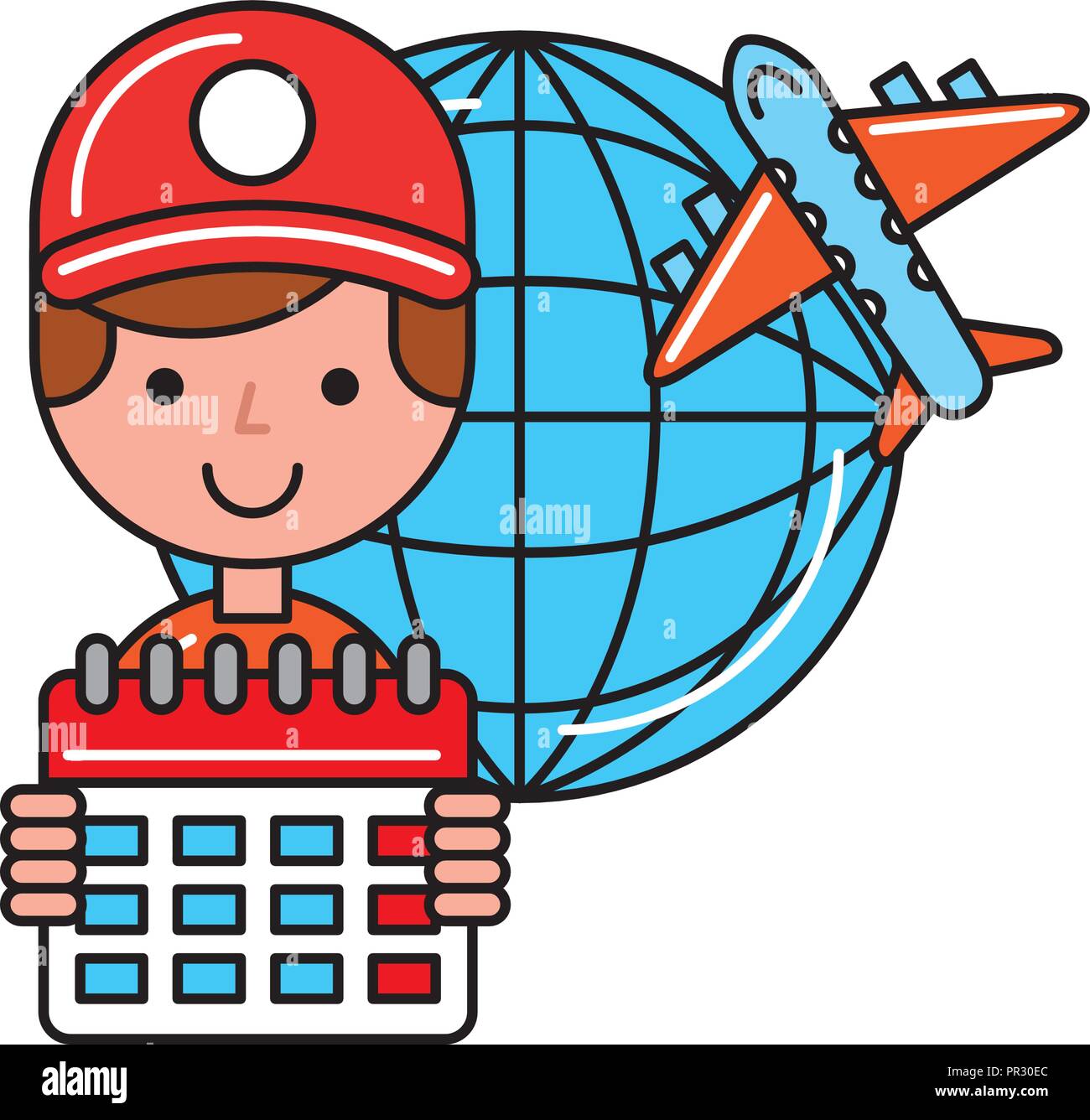 operator calendar airplane world online shopping logistic Stock Vector ...