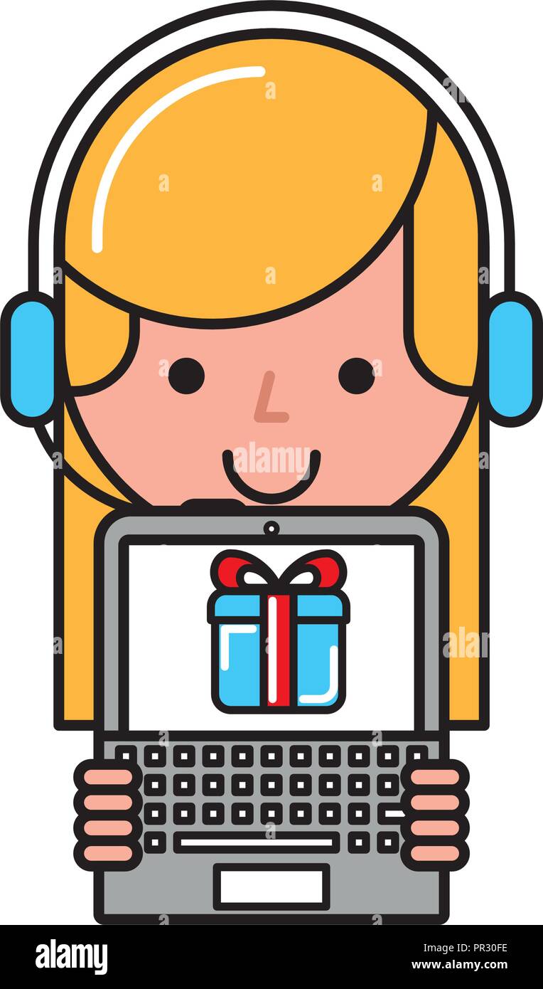 Girl surfing internet Stock Vector Images - Alamy