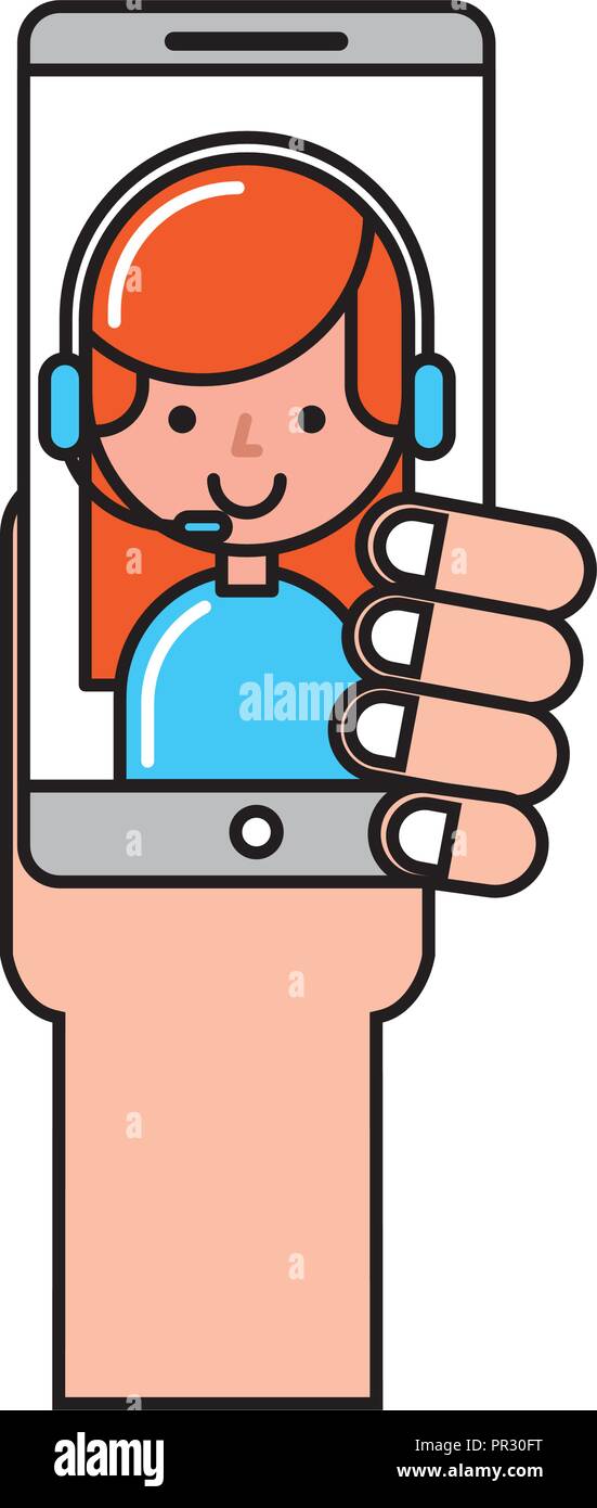 Joyful woman on phone Stock Vector Images - Alamy