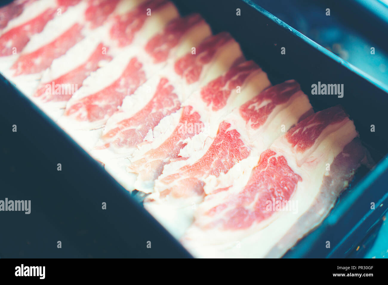 raw food, beef Sliced Stock Photo - Alamy