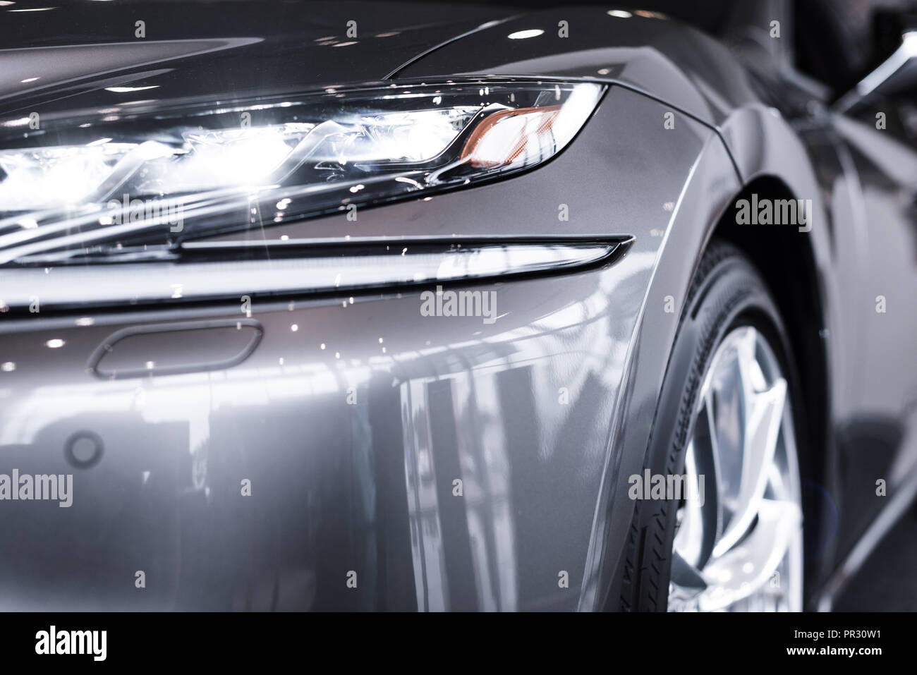 close up view of luxury shiny car in auto salon Stock Photo - Alamy