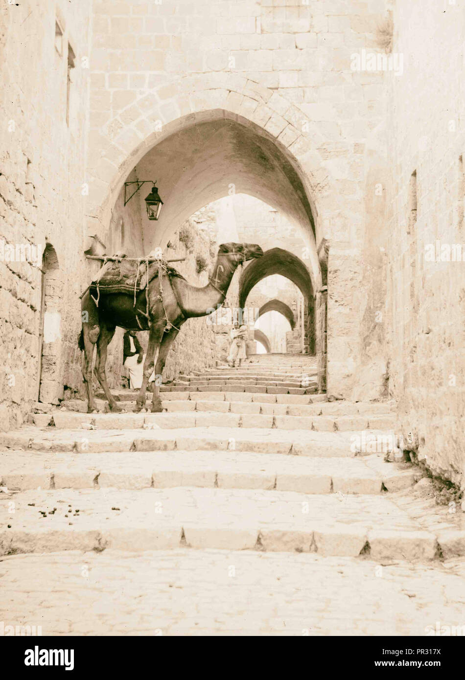 Street of Arches. 1900, Middle East, Israel and/or Palestine Stock ...