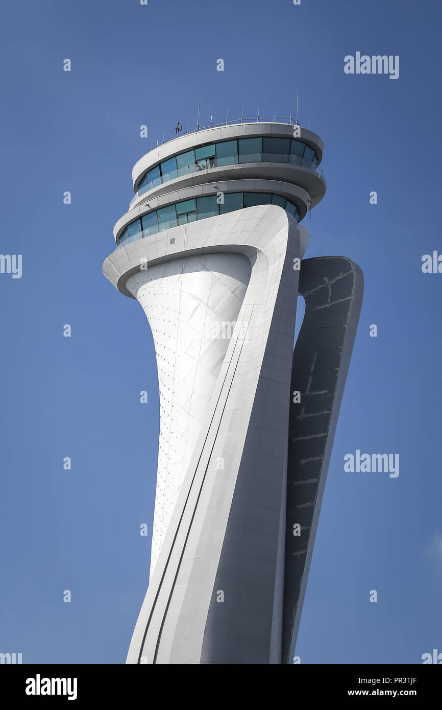Air traffic control tower of Istanbul new Airport, Turkey Stock Photo ...