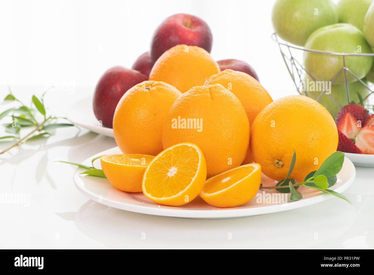 fresh oranges, organic fruit Stock Photo - Alamy