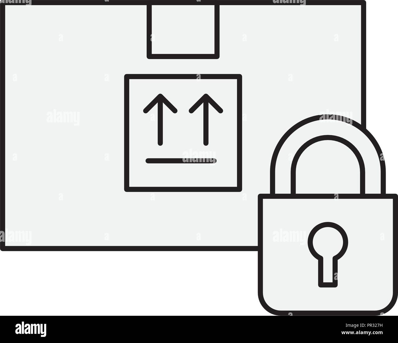 online shopping logistic cardboard box security Stock Vector Image ...