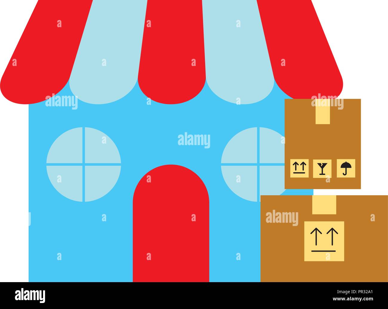 online shopping logistic cardboard boxes store Stock Vector Image & Art ...