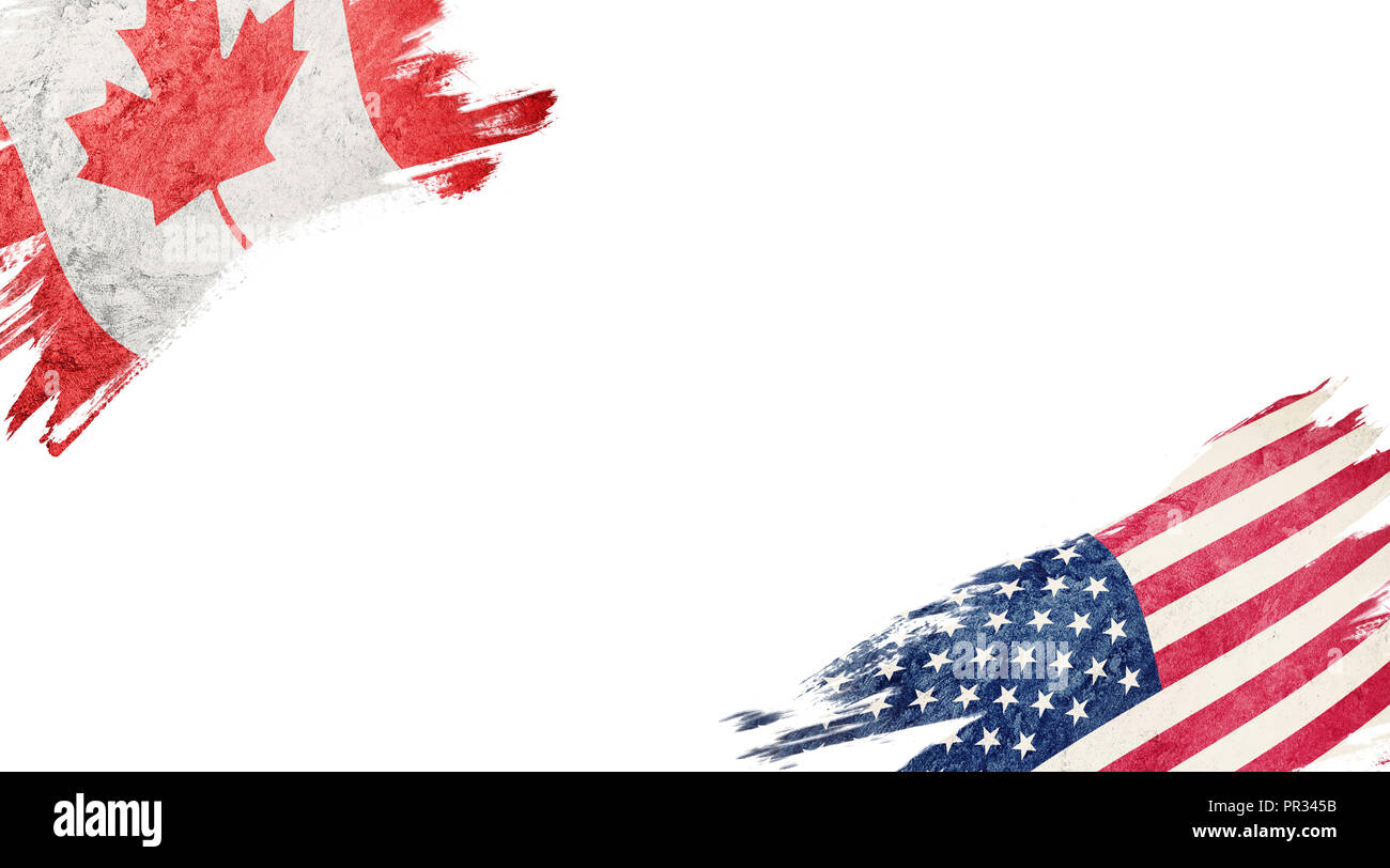 Usa vs canada flags hi-res stock photography and images - Alamy