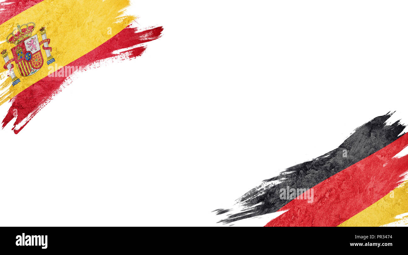 Flags of Spain and Germany on white background Stock Photo - Alamy