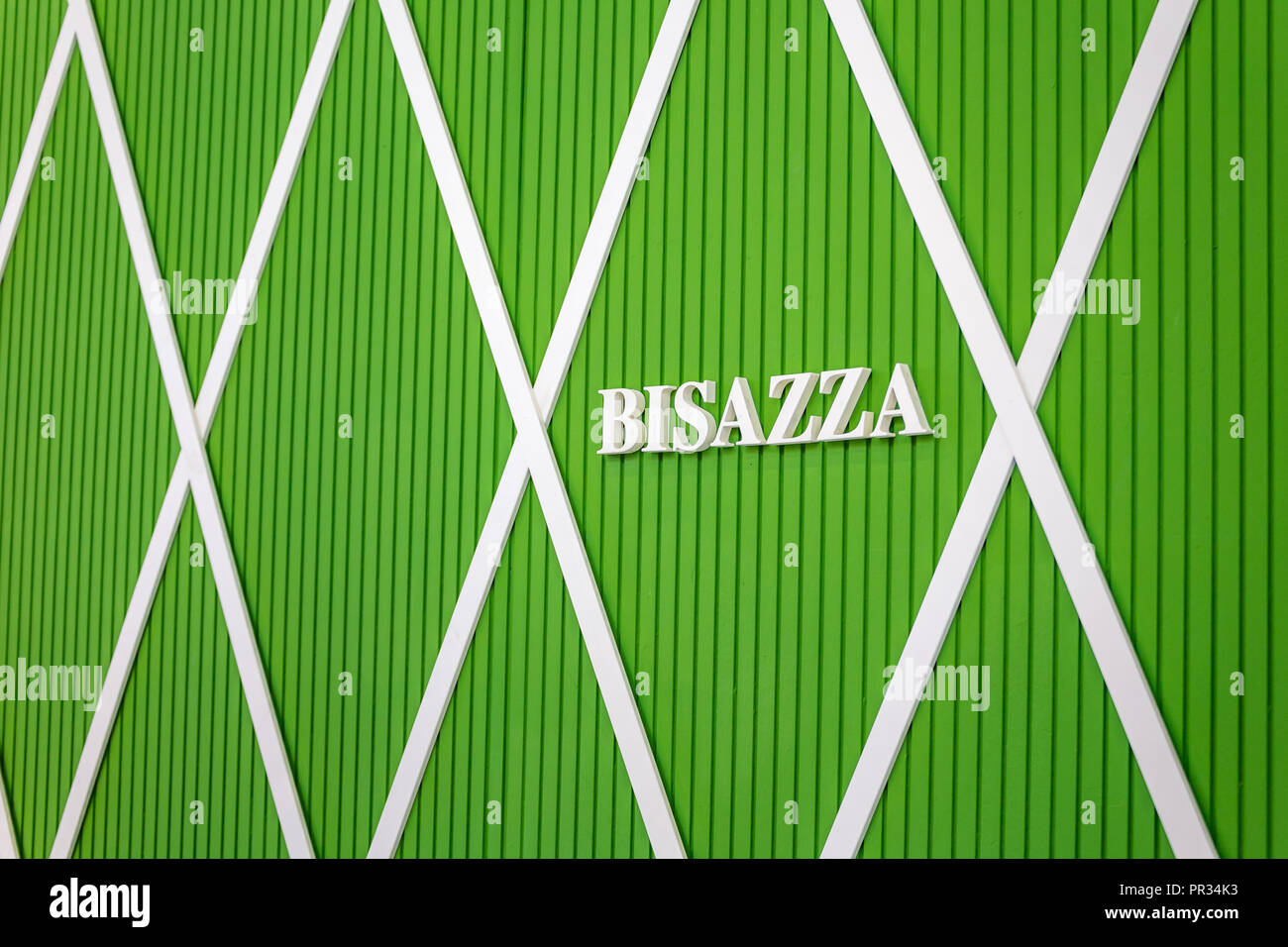 BOLOGNA (ITALY), SEPTEMBER 28, 2018: light is enlightening BISAZZA logo ...